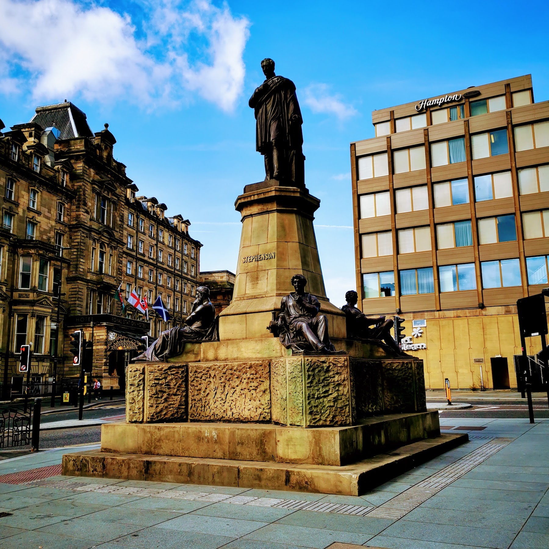 Stephenson Monument - John Graham Lough (1862) - Art in Newcastle Upon Tyne